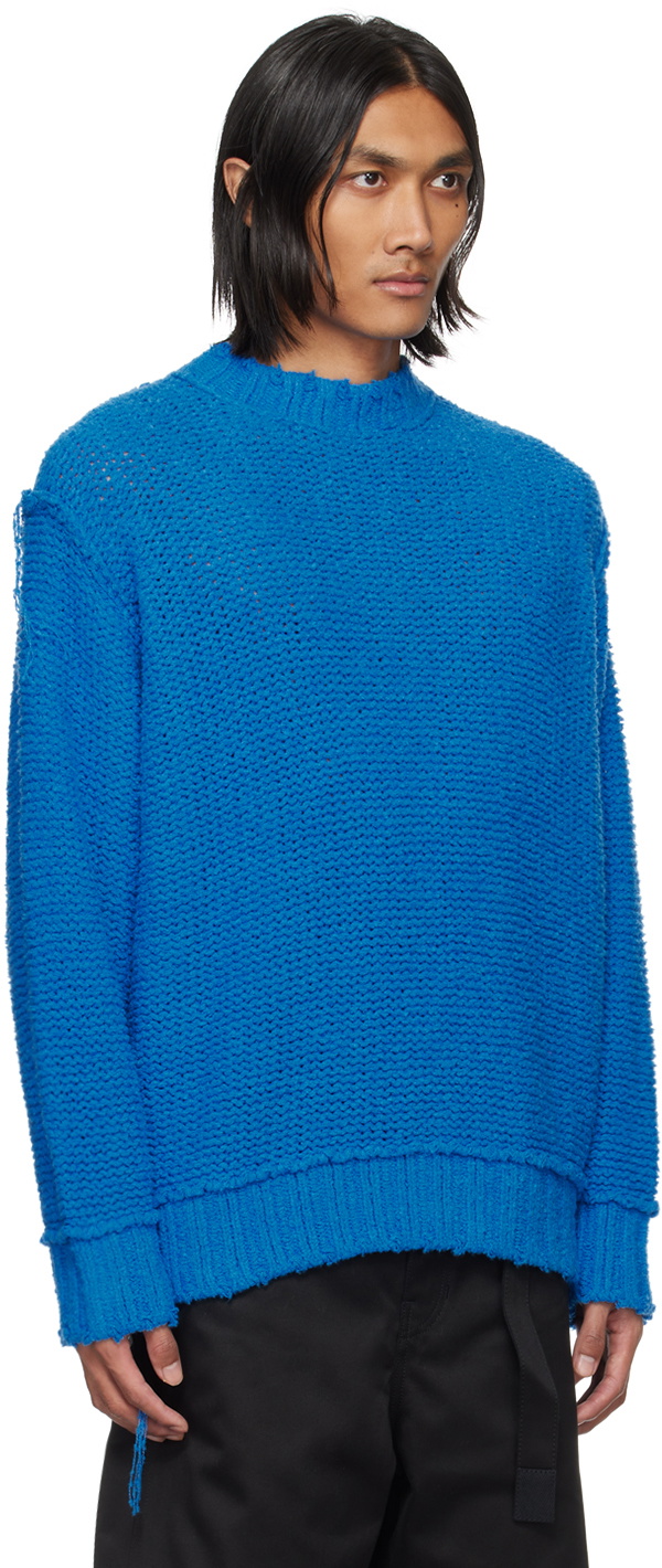 sacai Blue Loose Thread Sweater Sacai