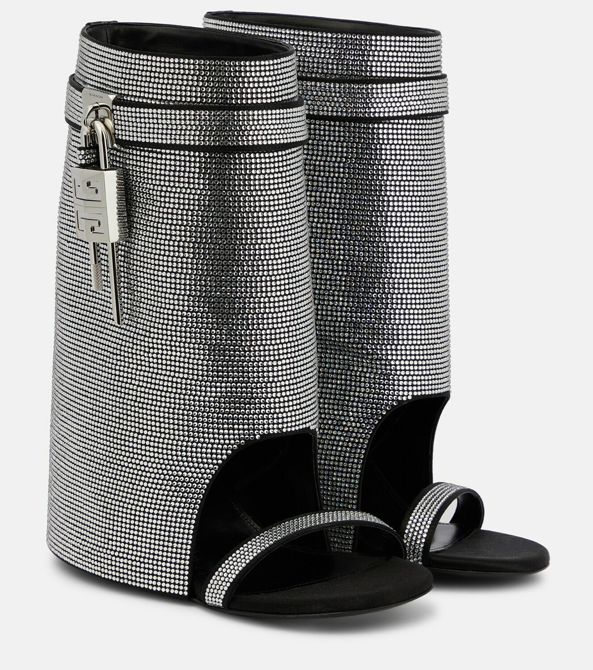 Givenchy Shark Lock embellished satin sandals Givenchy