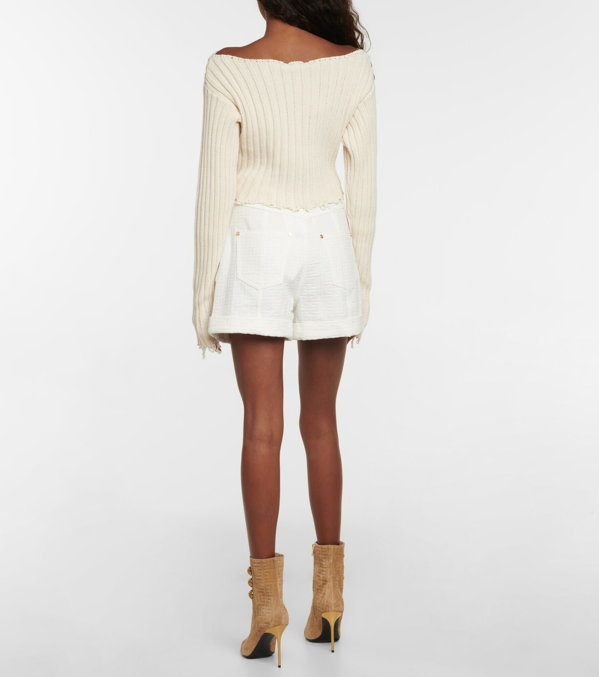 Balmain - High-rise denim shorts Balmain