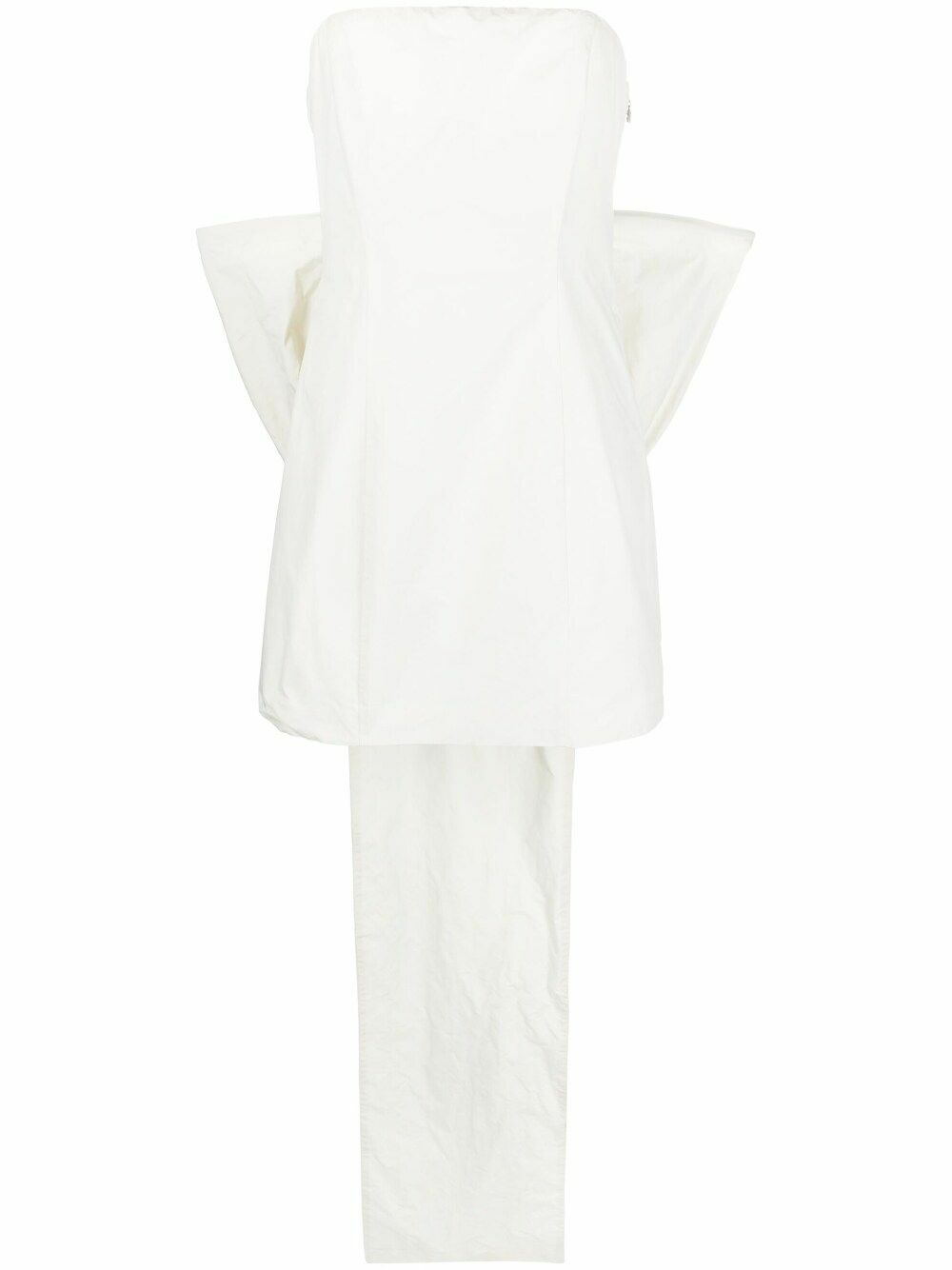 ROTATE BIRGER CHRISTENSEN White Bow Embellished Strapless Mini Dress ...