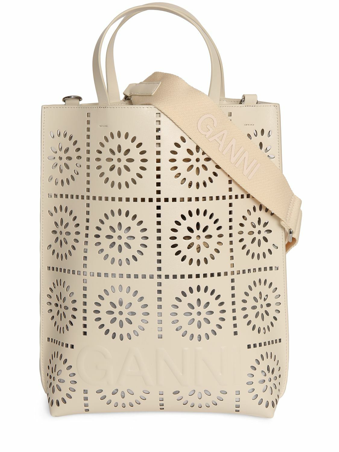 GANNI - Medium Banner Perforated Tote Bag GANNI