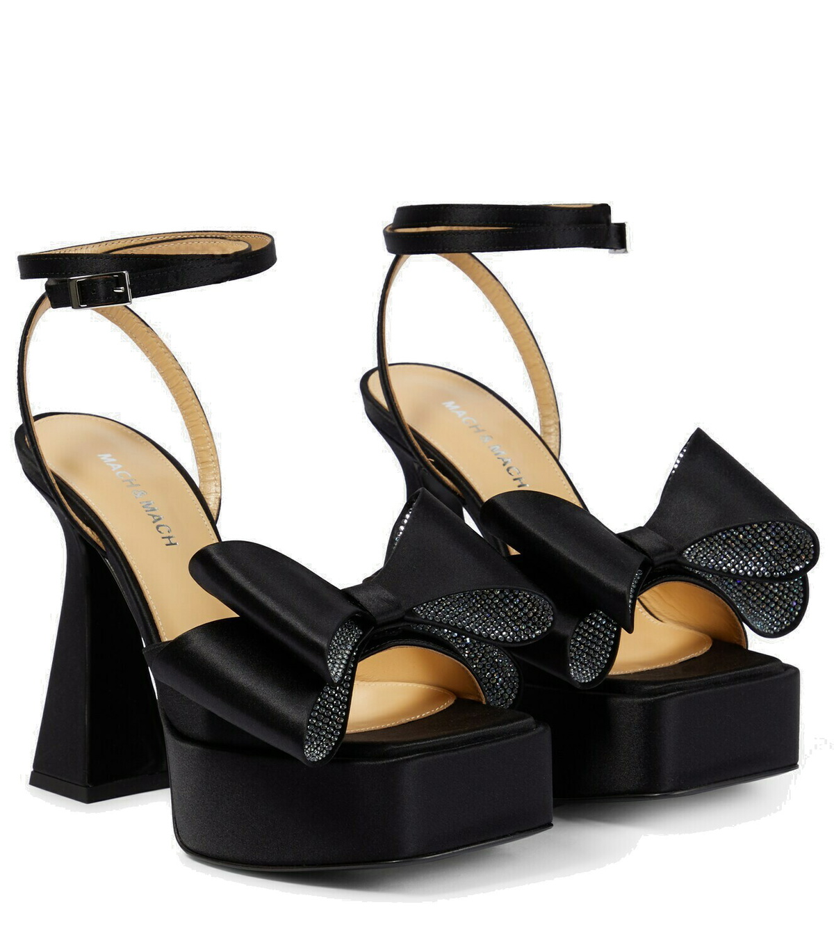 Mach & Mach Le Cadeau satin platform pumps MACH & MACH