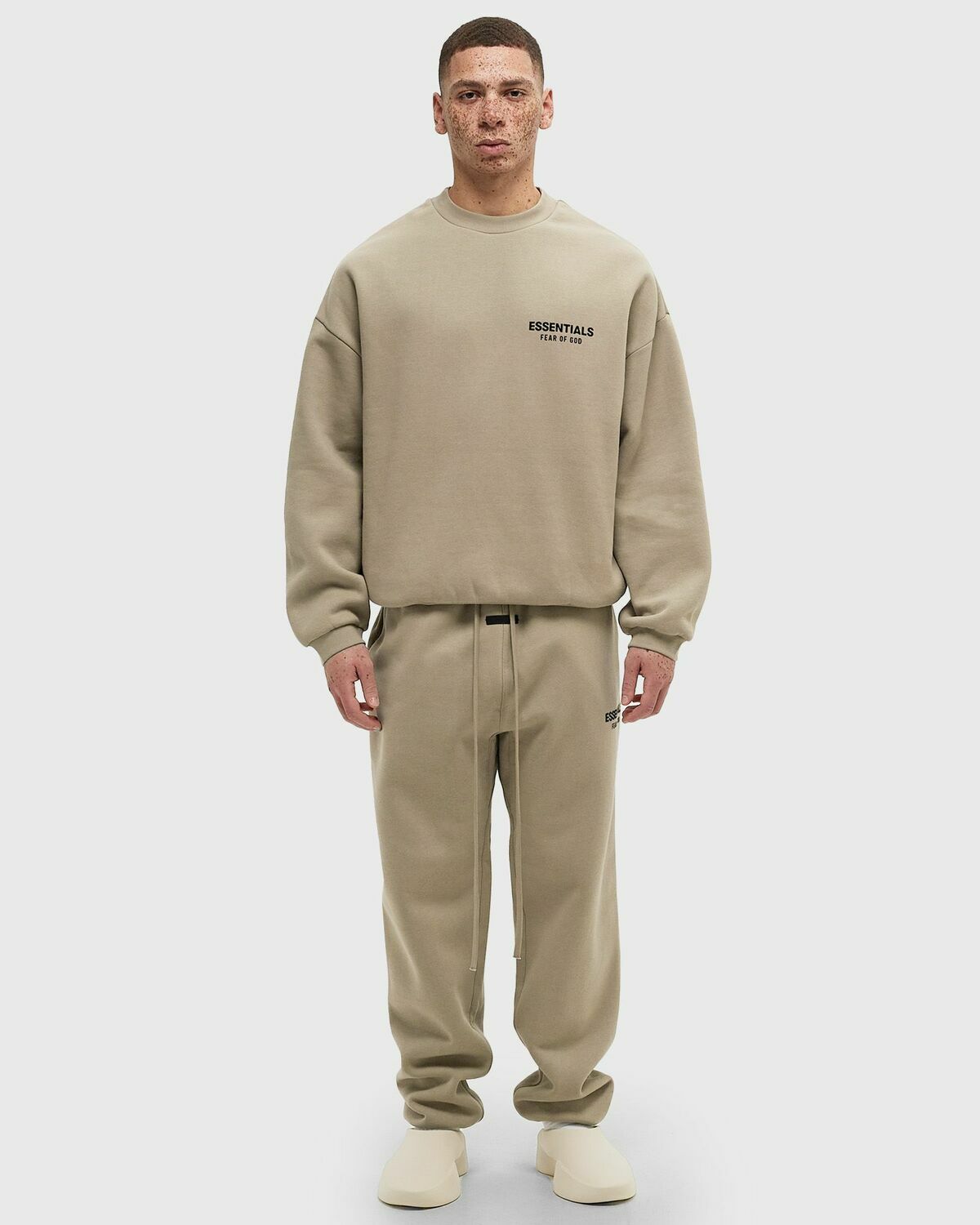 Fear of God Essentials FLEECE CREWNECK Beige Mens Sweatshirt Fear Of ...