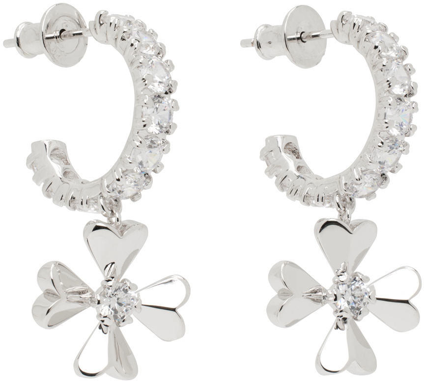 Shushu/Tong Silver YVMIN Edition C-Shape Cruciate Flower Earrings ...