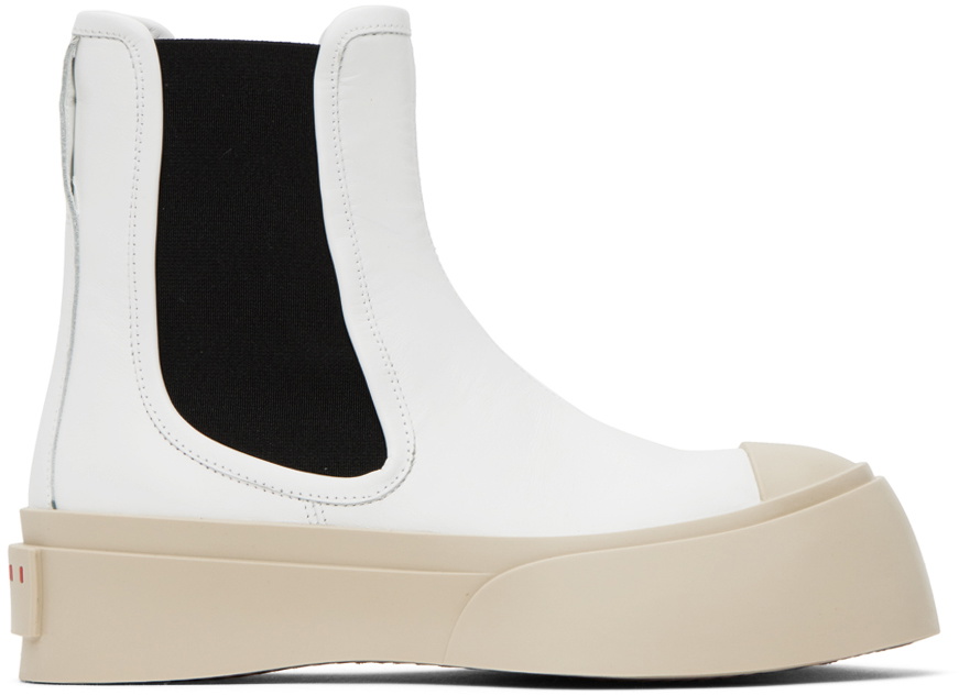 Marni White Pablo Chelsea Boots Marni