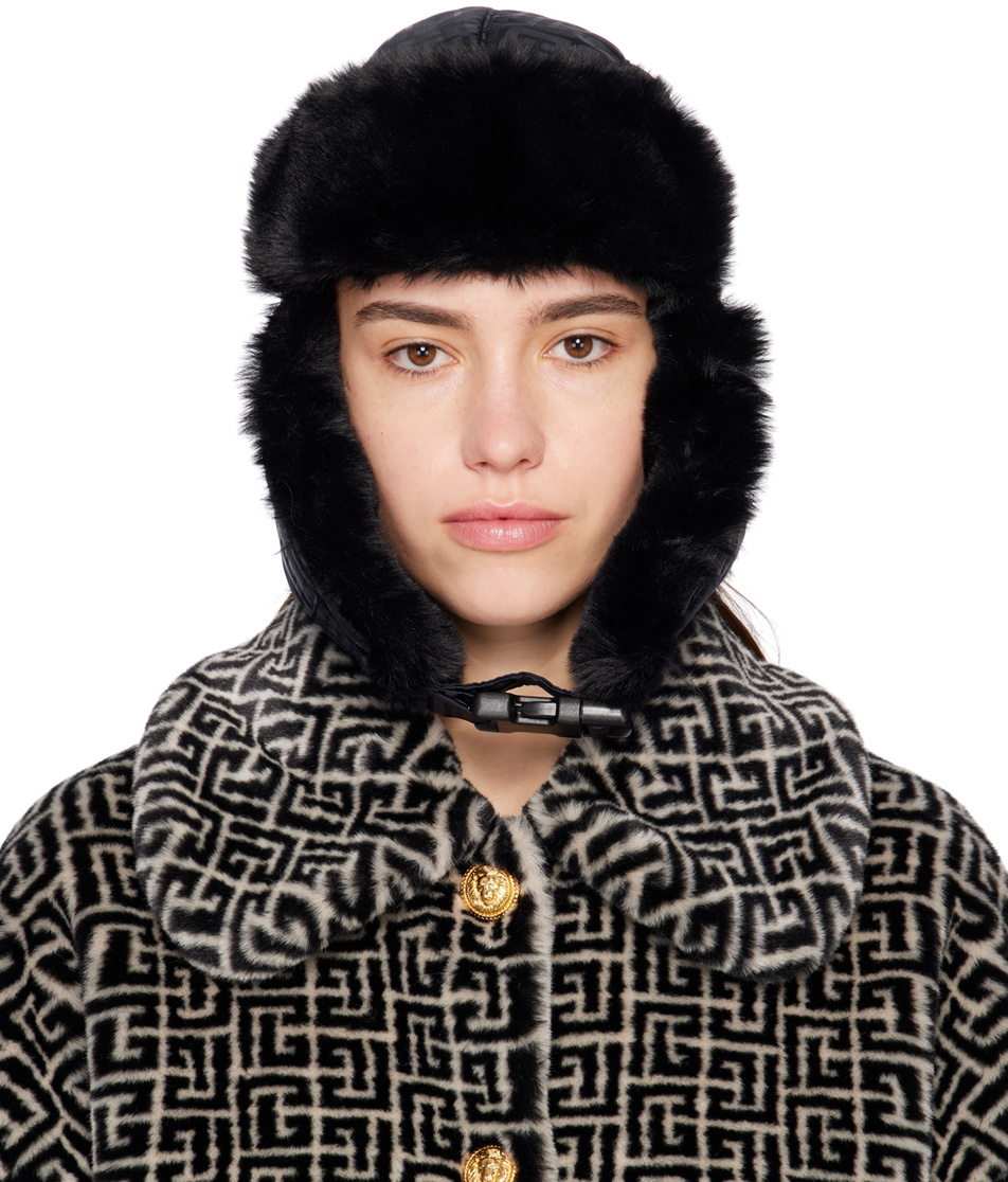Balmain Black Monogram Hat Balmain