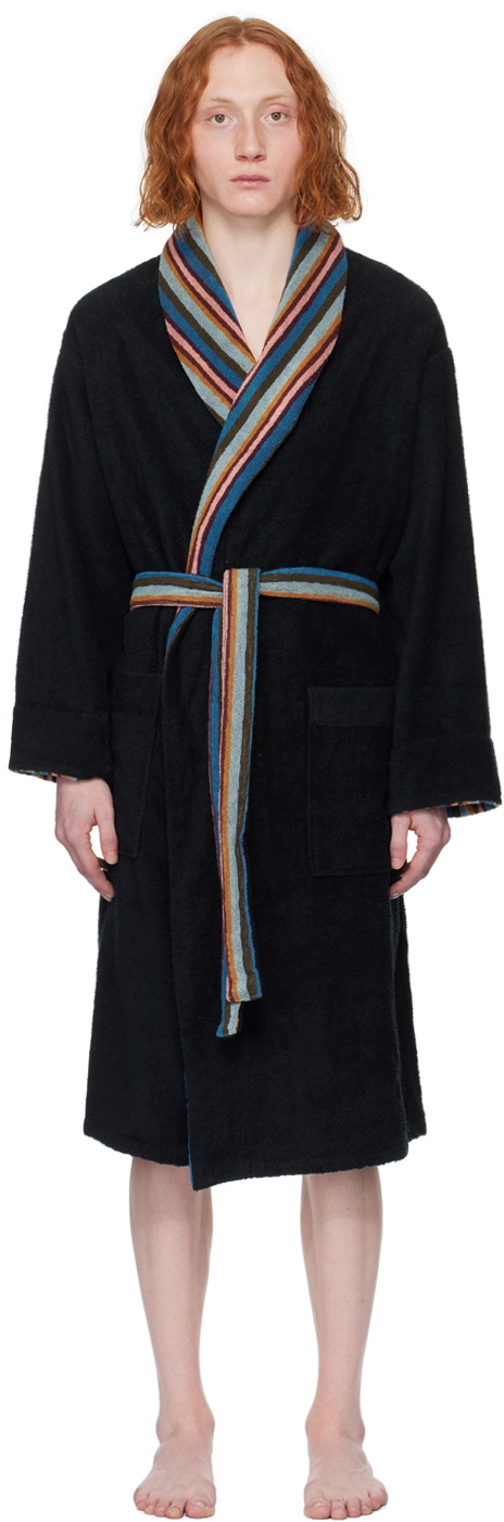 Paul Smith Black Artist Stripe Robe Paul Smith