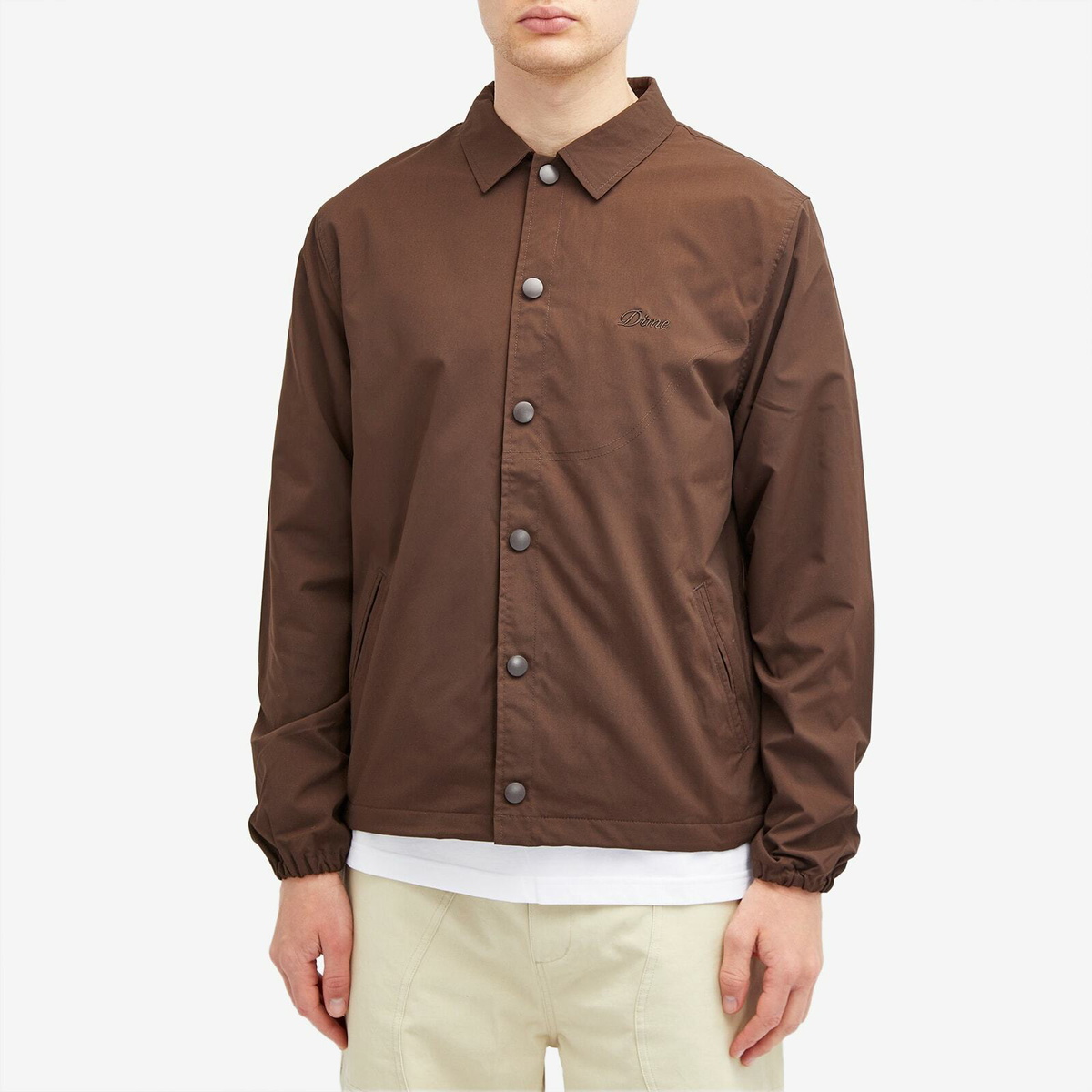 Dime Men's Cursive Coach Jacket in Espresso Dime
