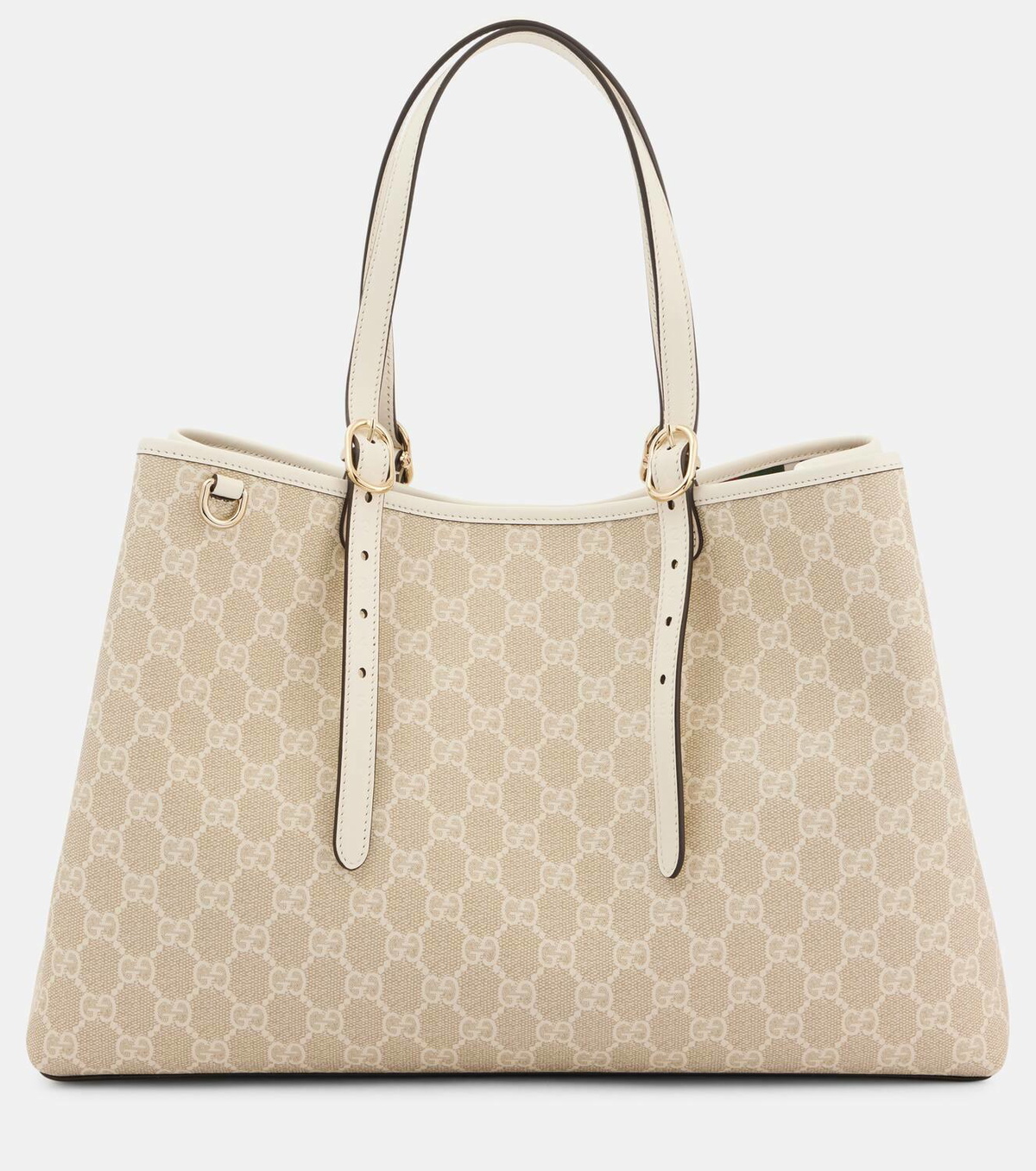 Gucci GG Emblem Medium leather-trimmed tote bag Gucci