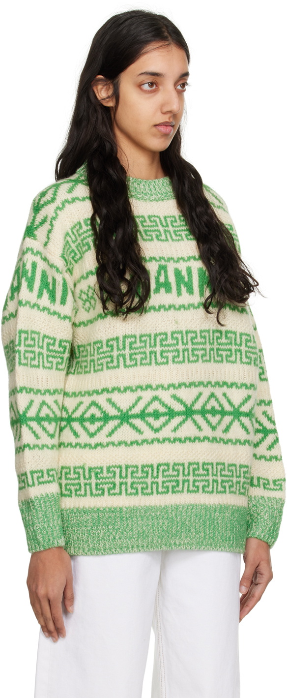 GANNI Green Jacquard Sweater GANNI