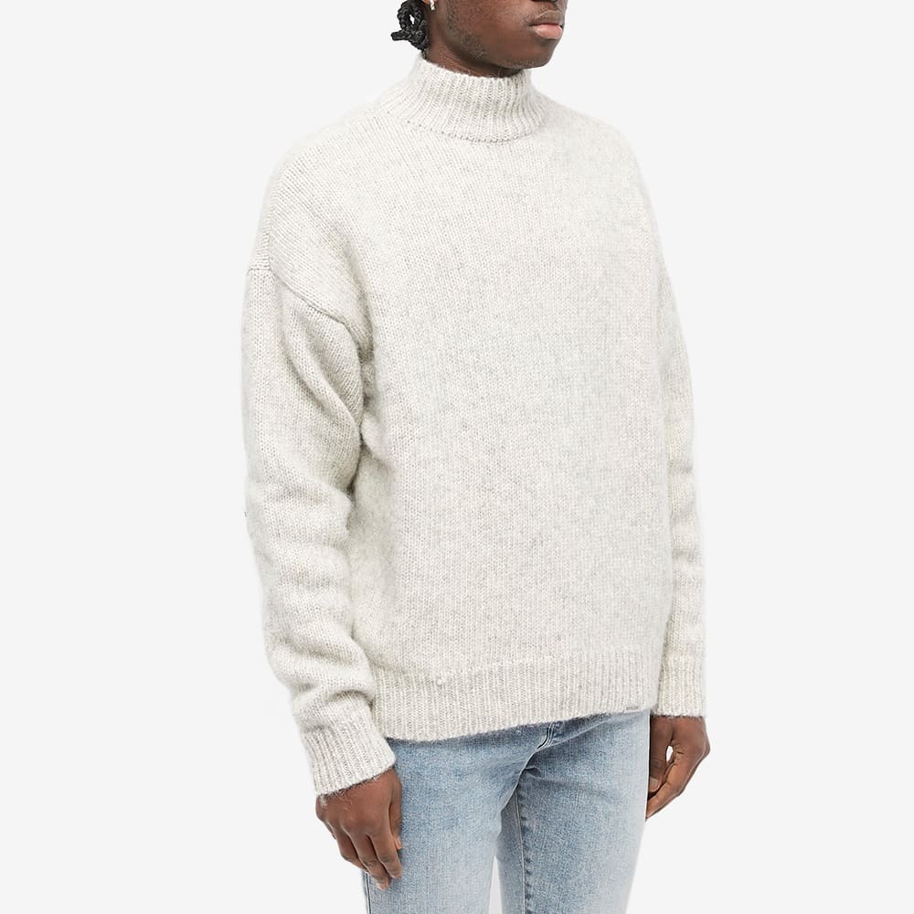 Represent Men's Roll Neck Knitted Sweater in Light Grey Marl Represent