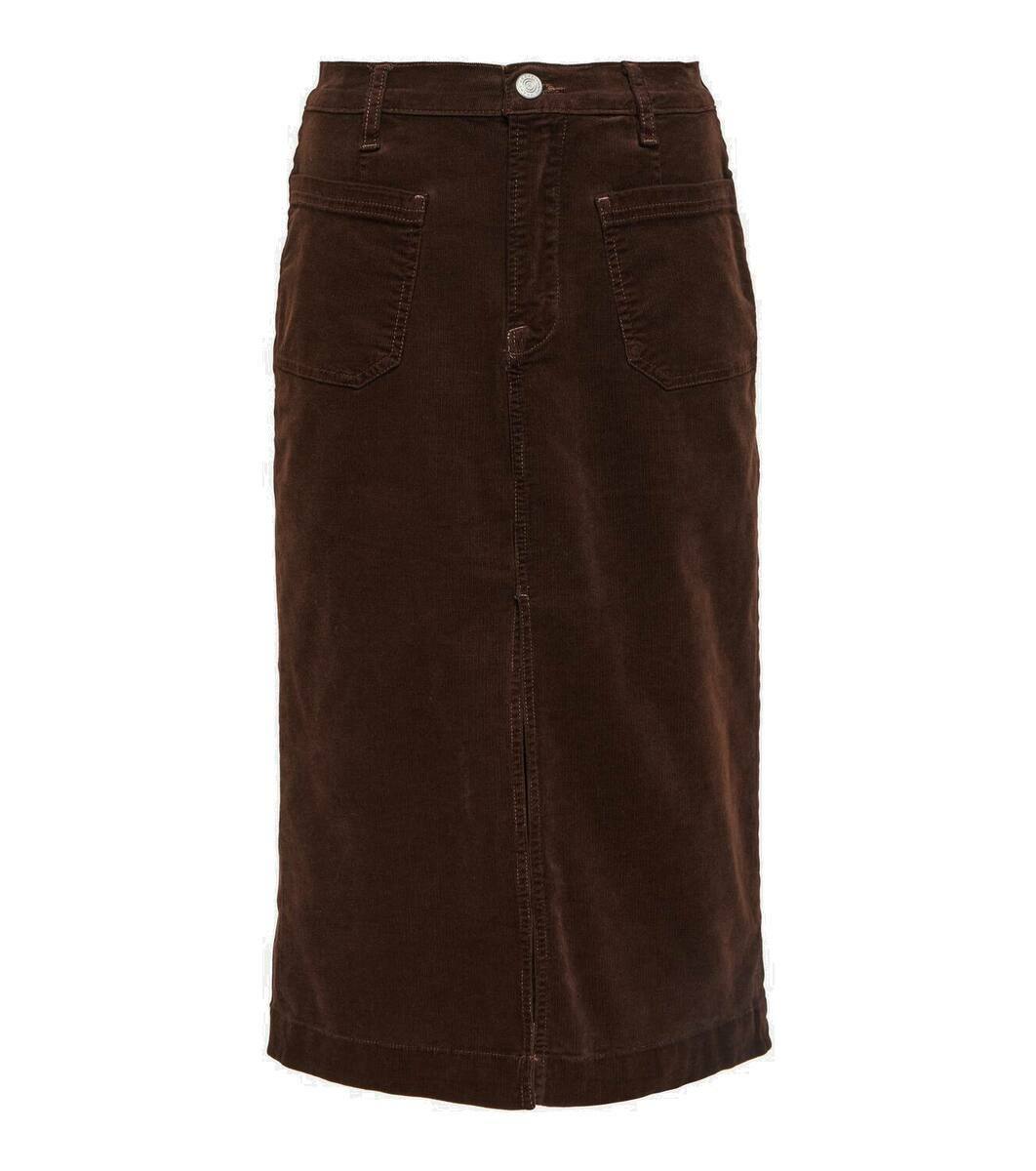 Frame High-rise corduroy midi skirt Frame Denim