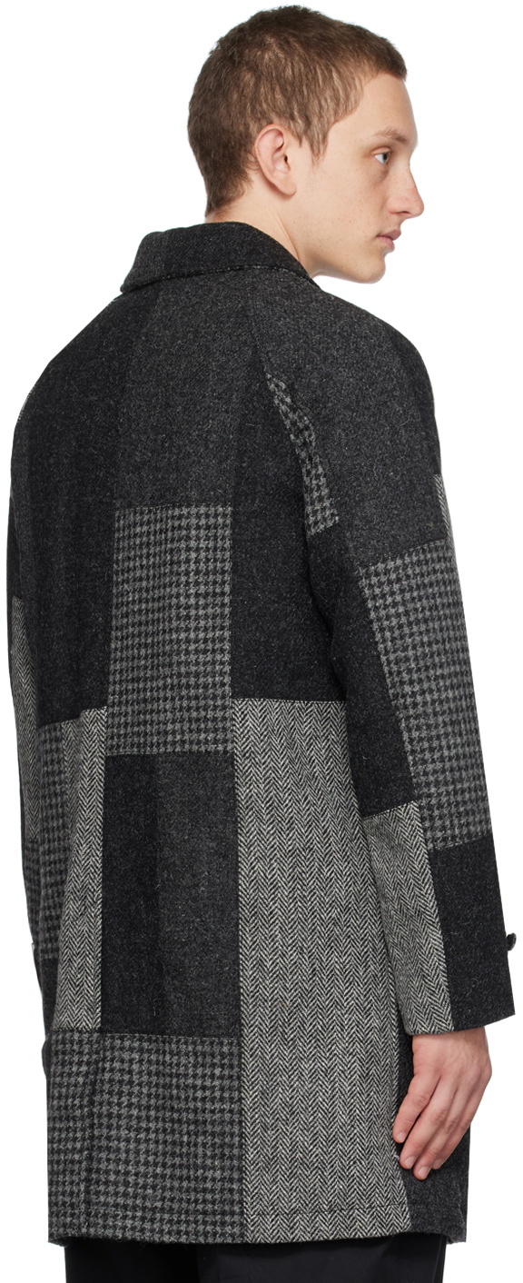 BEAMS PLUS Gray Patchwork Balmachan Coat Beams Plus
