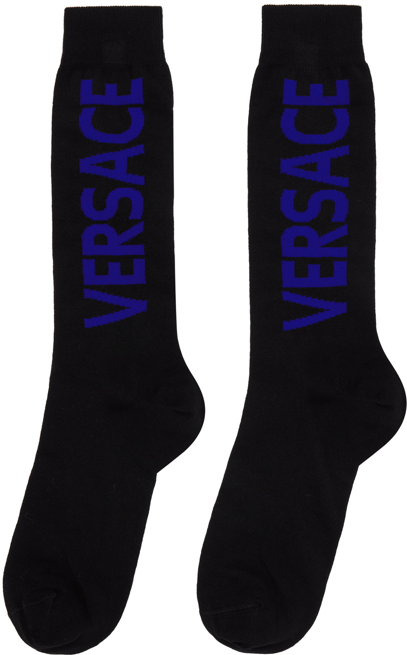 Versace Black Logo Socks Versace