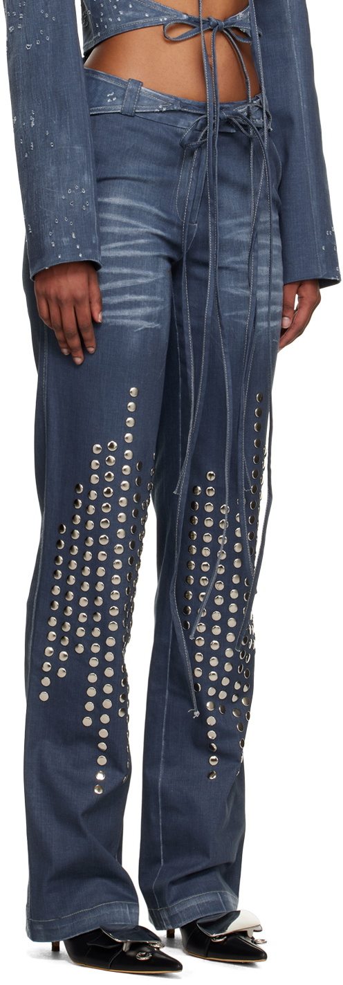 Lado Bokuchava Blue Studded Jeans Lado Bokuchava
