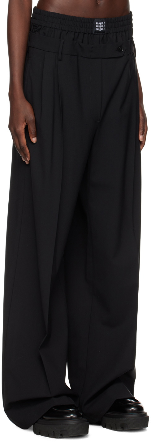 MSGM Black Boxer Trousers MSGM