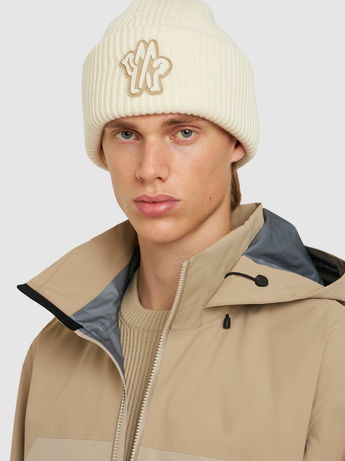 MONCLER Monogram Virgin Wool Beanie Moncler