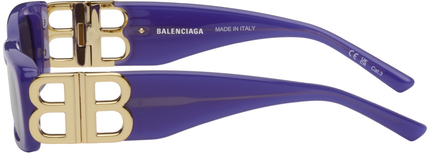 Balenciaga Purple Rectangular Sunglasses Balenciaga