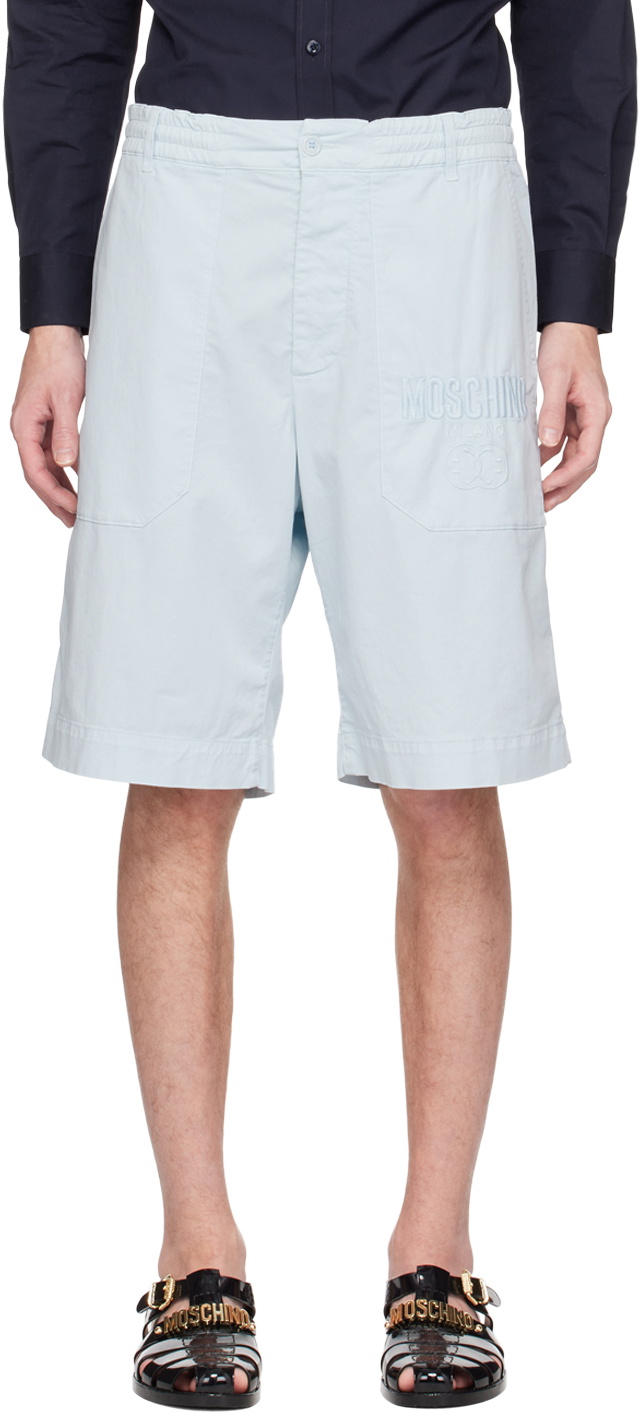 Moschino Blue Embroidered Shorts Moschino