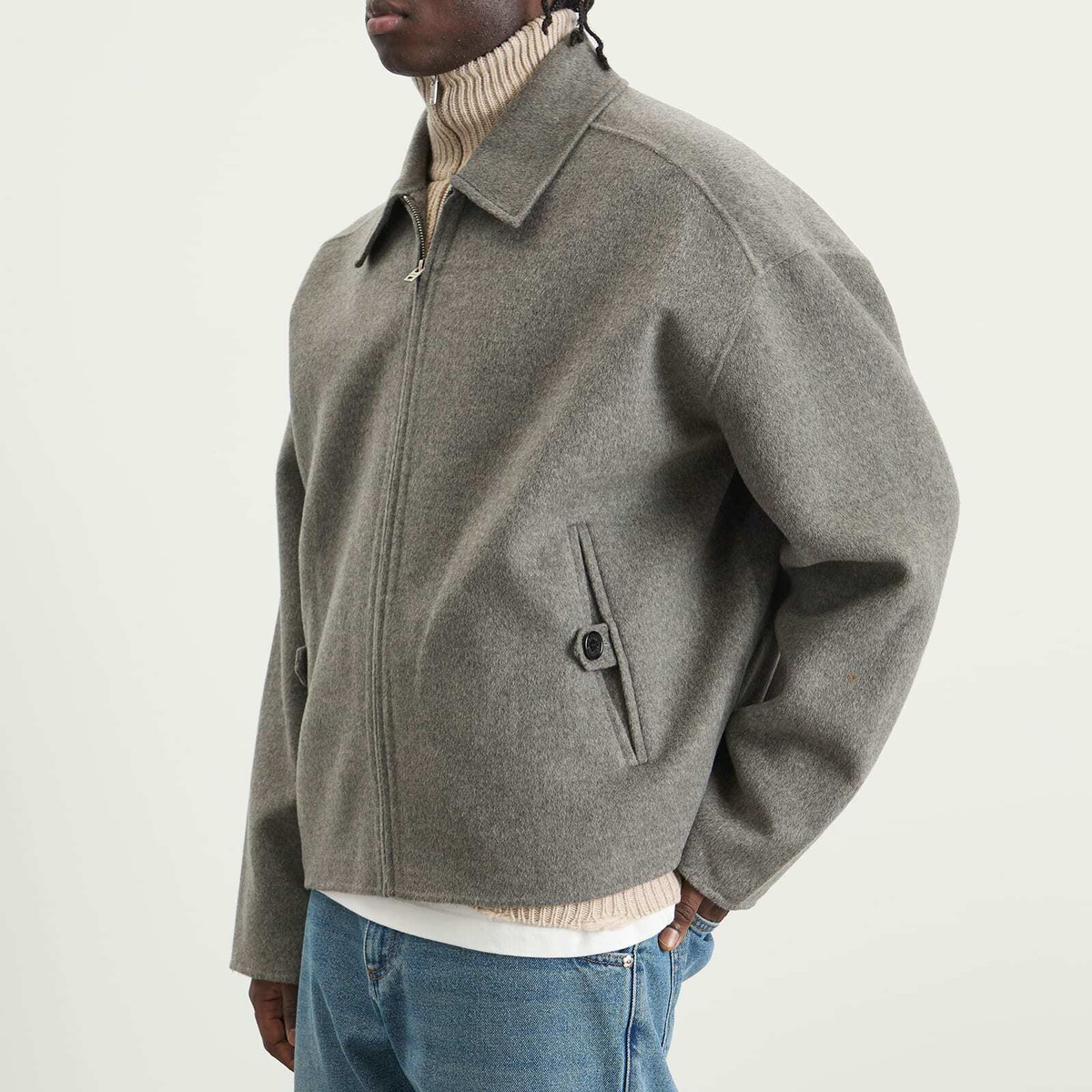 Acne Studios Men's Wool Cashmere Jacket in Vintage Grey Melange Acne ...
