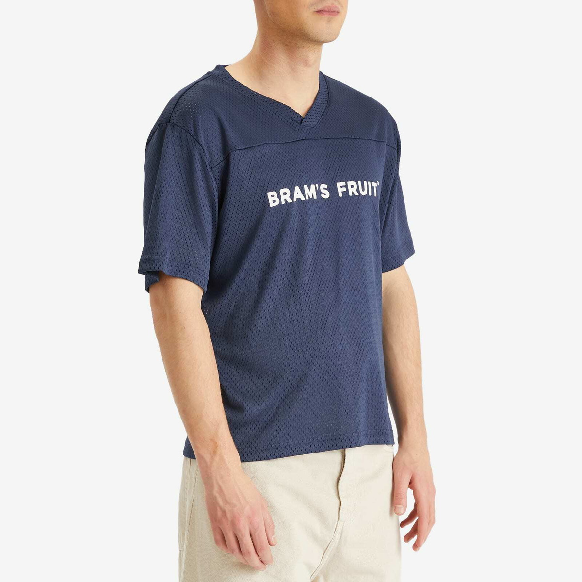Bram's Fruit Men's Mesh Soccer T-Shirt in Navy Bram's Fruit