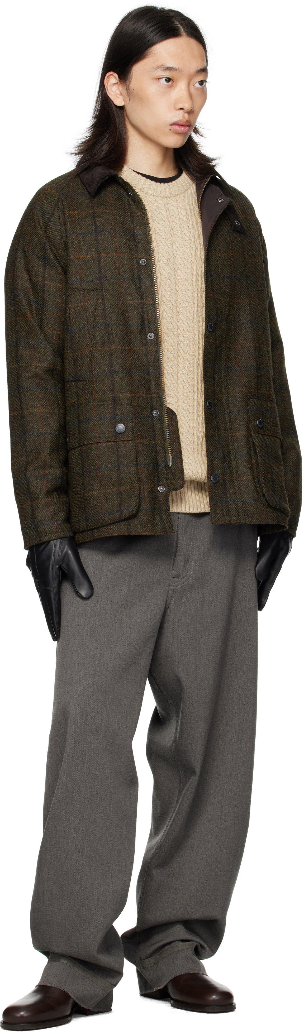 Barbour Khaki Bedale Check Wool Jacket Barbour