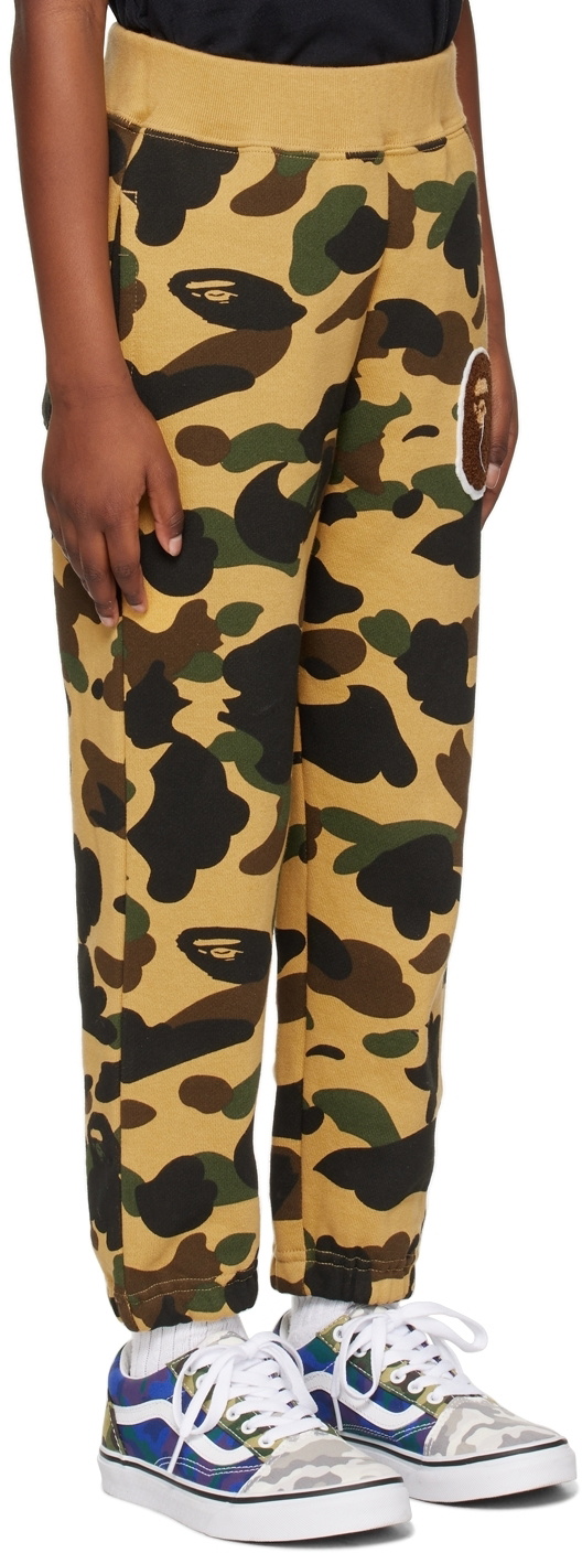 BAPE Kids Yellow Ape Head Patch Lounge Pants A Bathing Ape