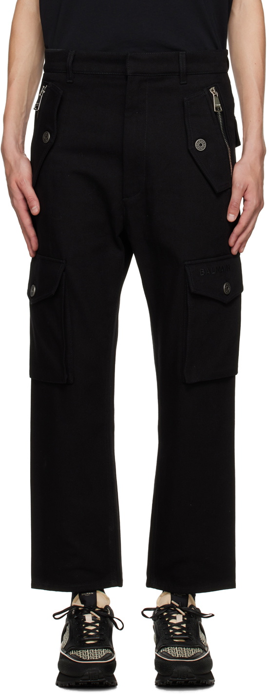 Balmain Black Zip Cargo Pants Balmain