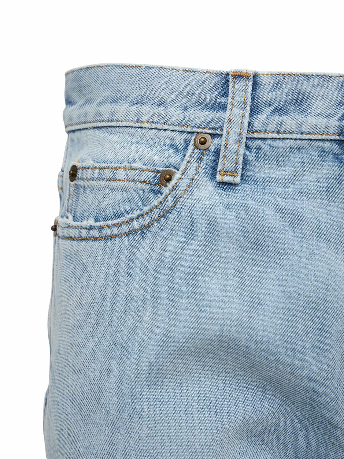 SAINT LAURENT - Janice Straight Cotton Denim Jeans Saint Laurent