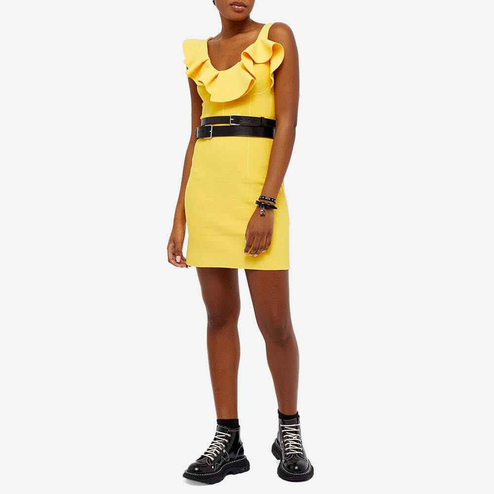 Alexander McQueen Women's Knit Mini Dress in Pop Yellow Alexander McQueen