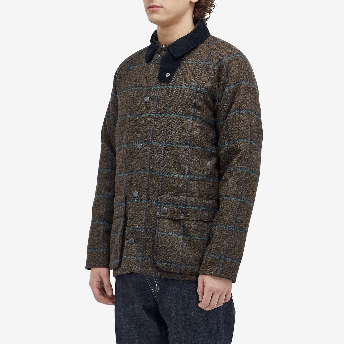 Barbour Men's Bedale Check Wool Jacket in Brown Barbour