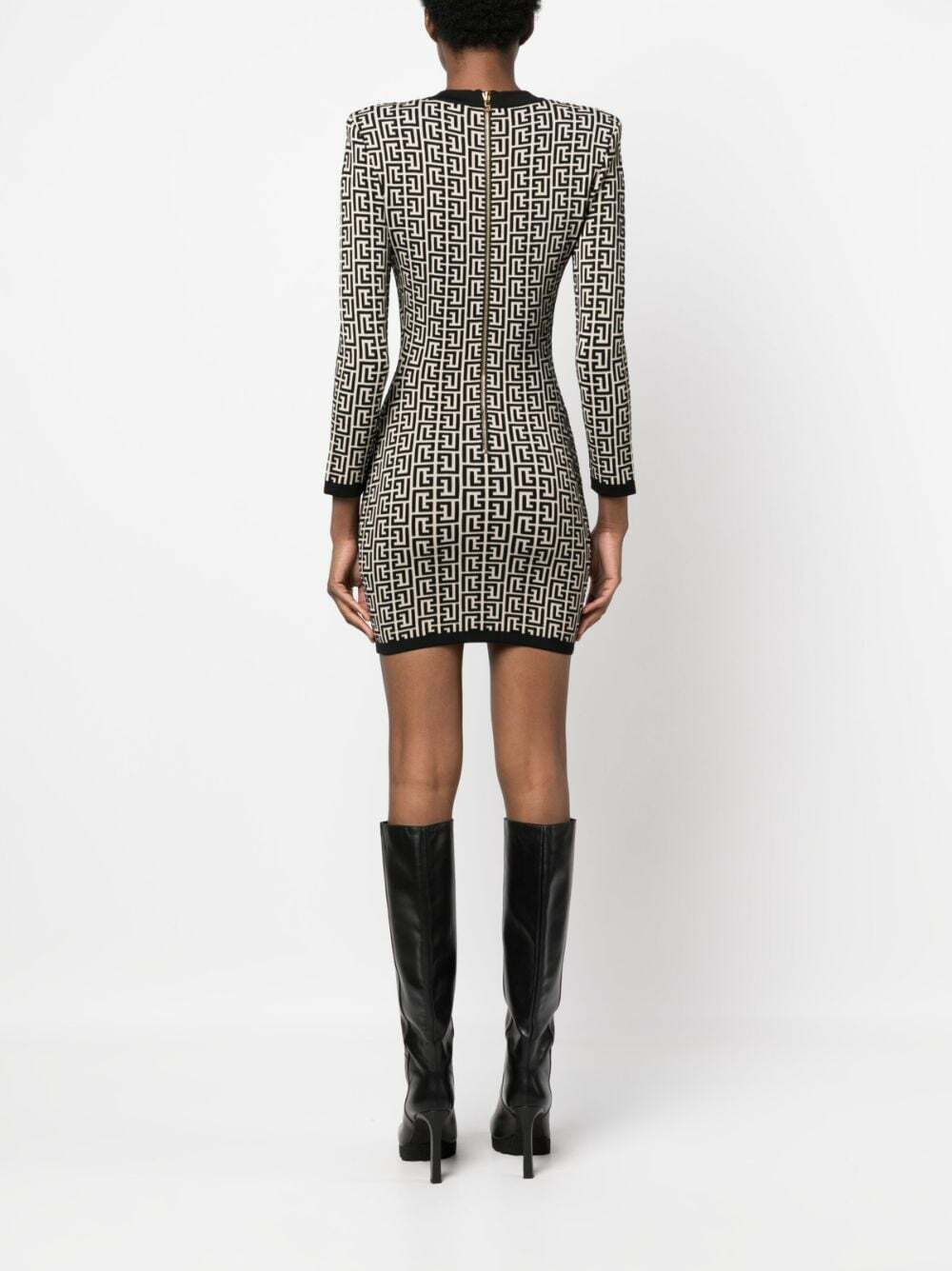 BALMAIN - Monogram Knit Short Dress Balmain