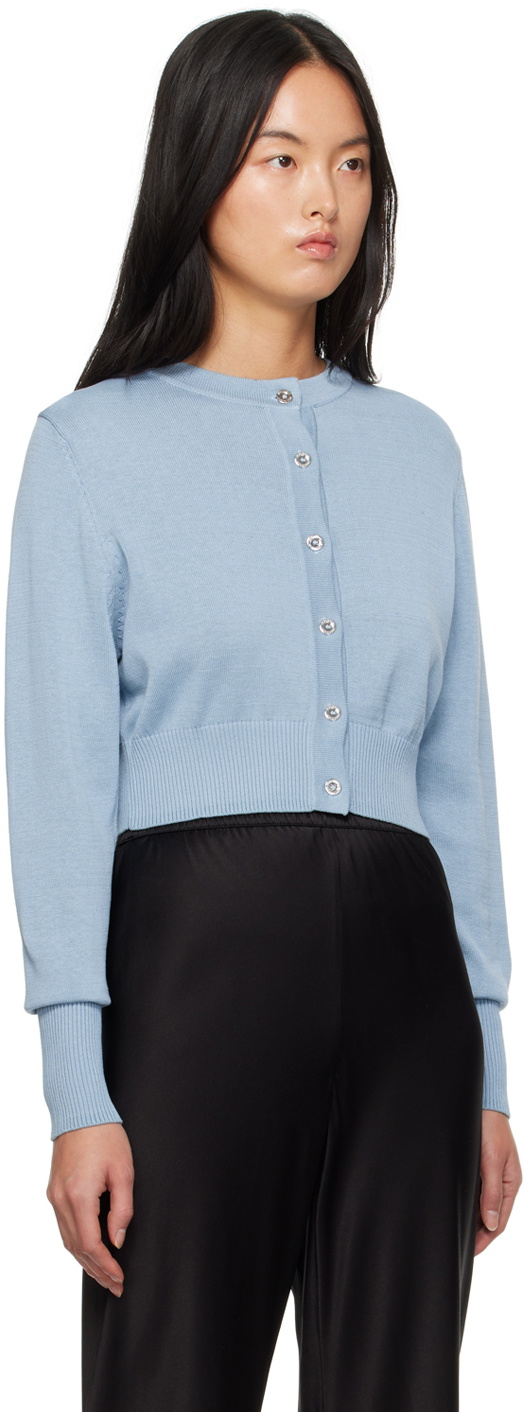 Silk Laundry Blue Cropped Cardigan Silk Laundry