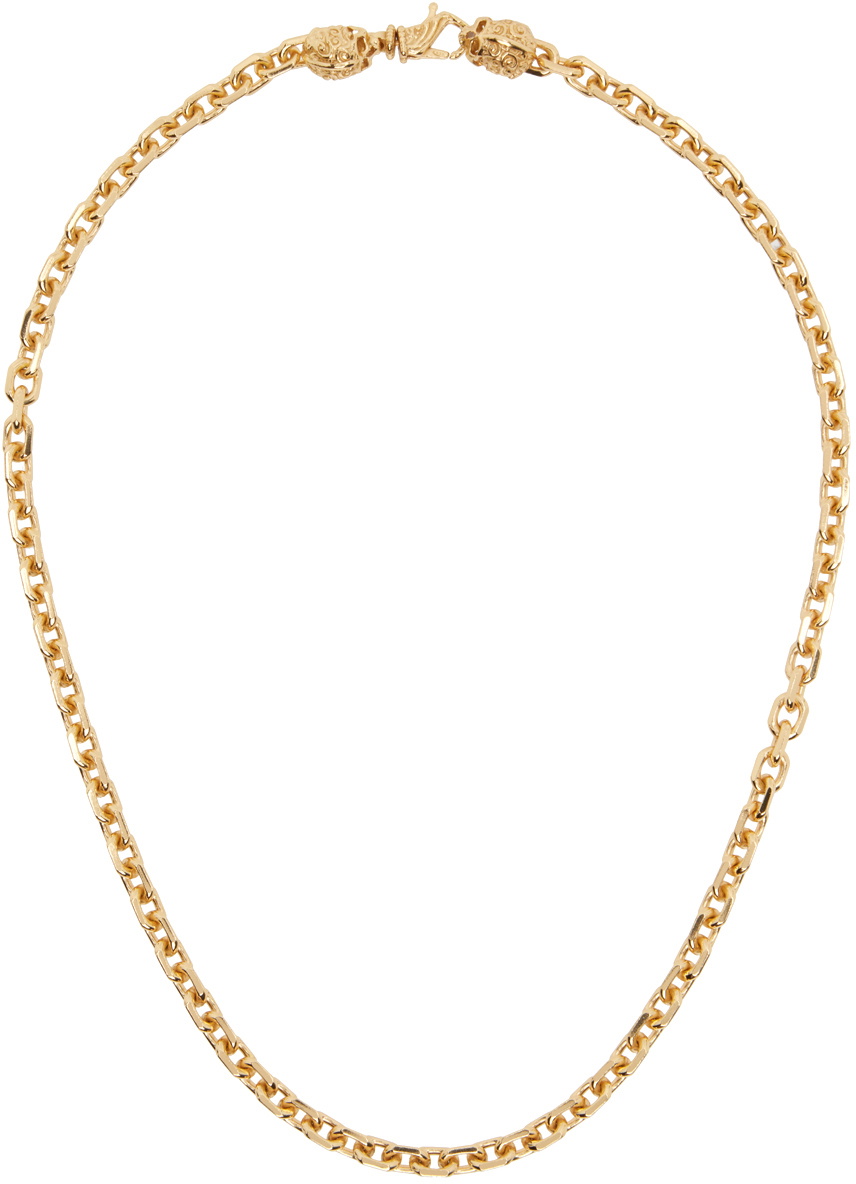 Emanuele Bicocchi Gold Chain Link Skulls Necklace Emanuele Bicocchi