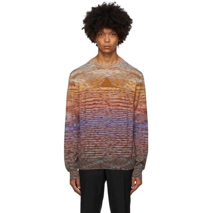 Missoni Orange Knit Striped Sweater Missoni