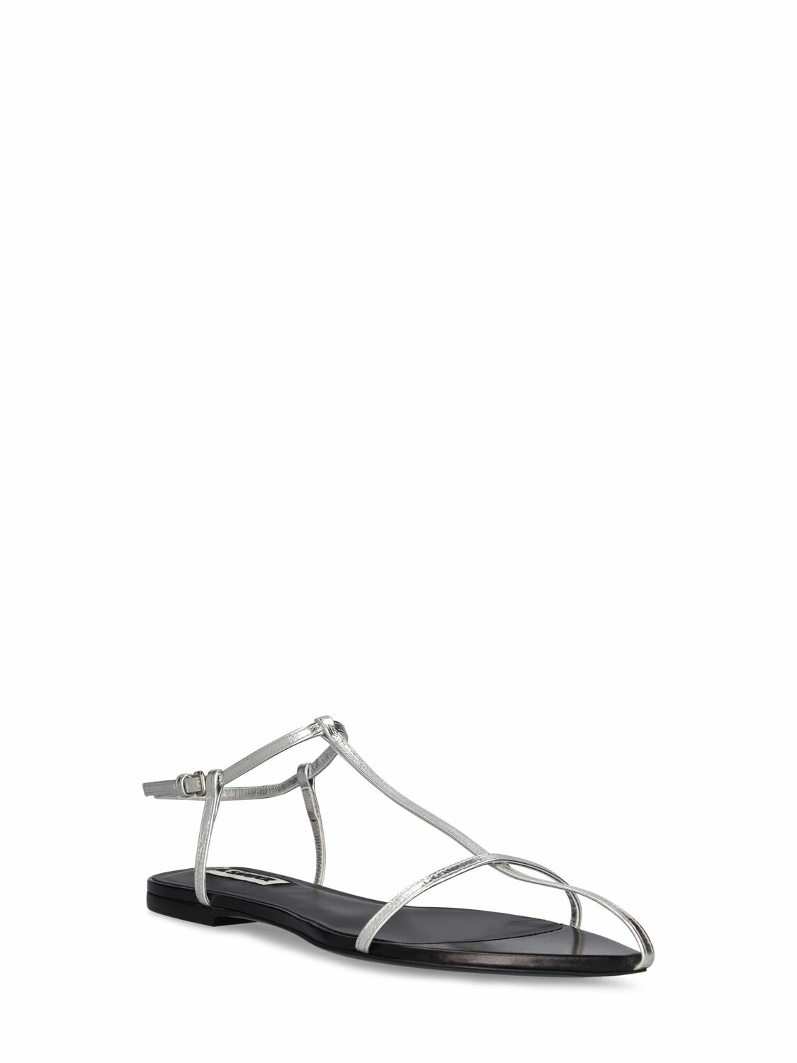 JIL SANDER - 10mm Metallic Leather T-bar Sandals Jil Sander