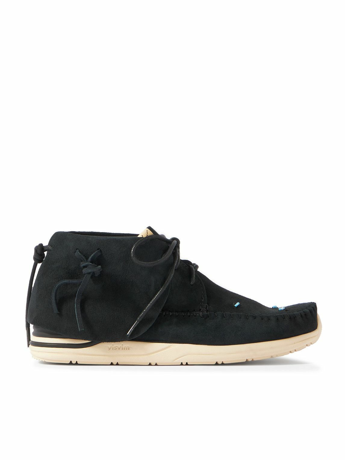Visvim - FBT Lhamo-Folk Embellished Fringed Suede Ankle Boots - Black Visvim
