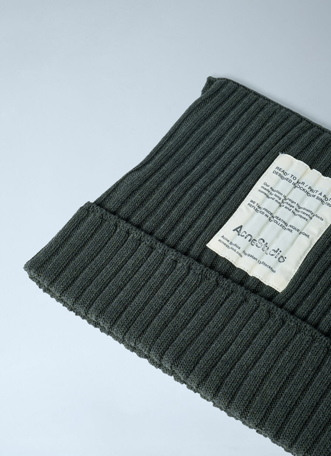 Acne Studios Ribbed Square Beanie Hat Acne Studios