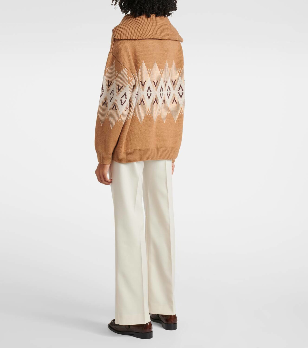 Varley Heidi wool-blend jacquard half-zip sweater Varley