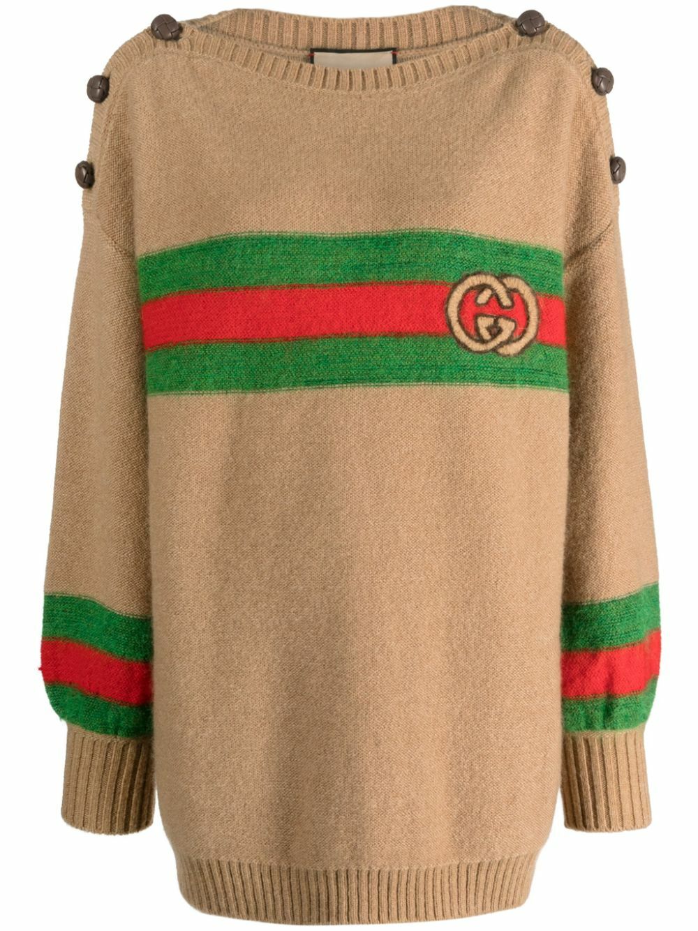 GUCCI - Web Detail Wool Top Gucci