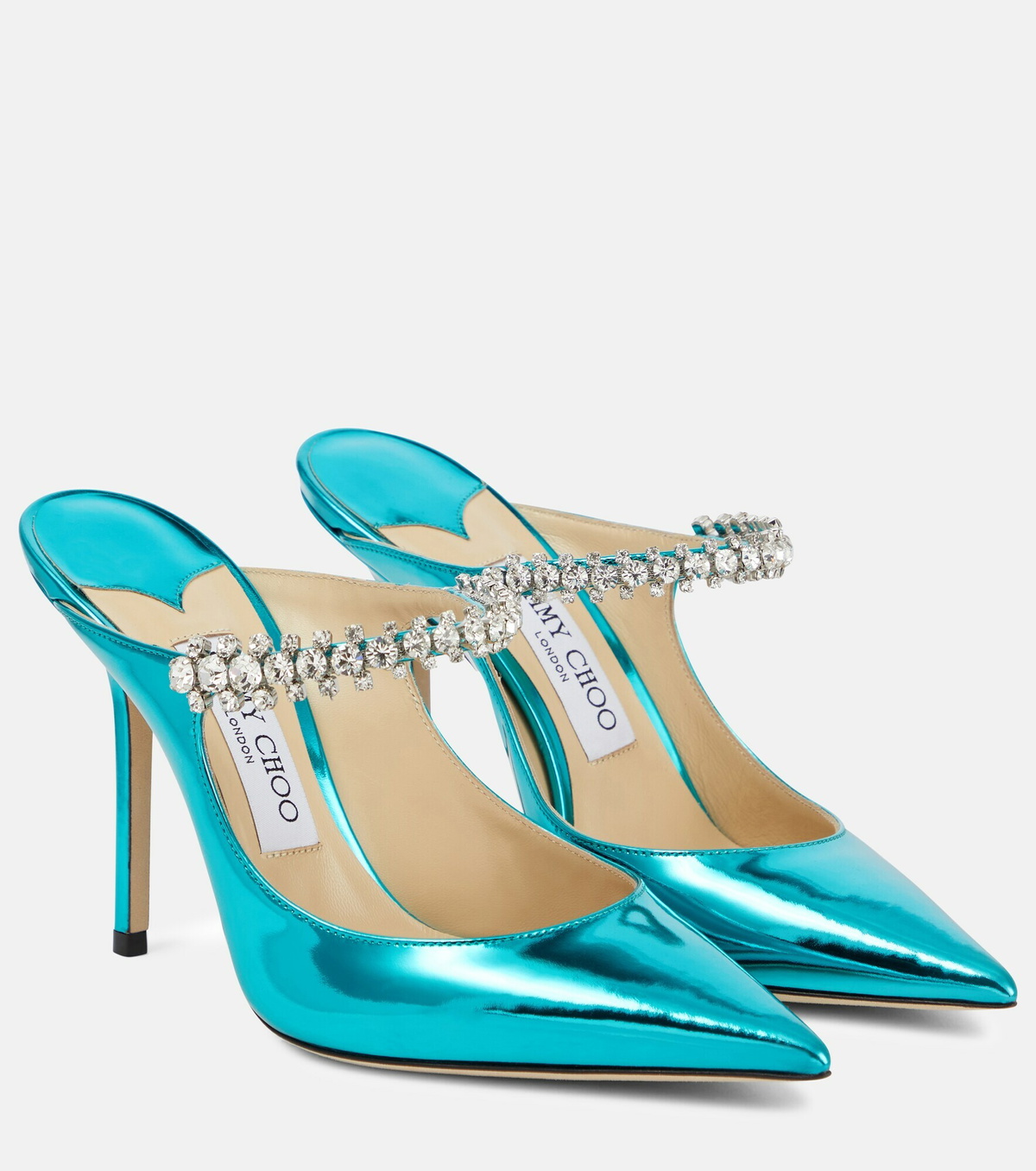 Jimmy Choo - Bing 100 metallic leather mules Jimmy Choo