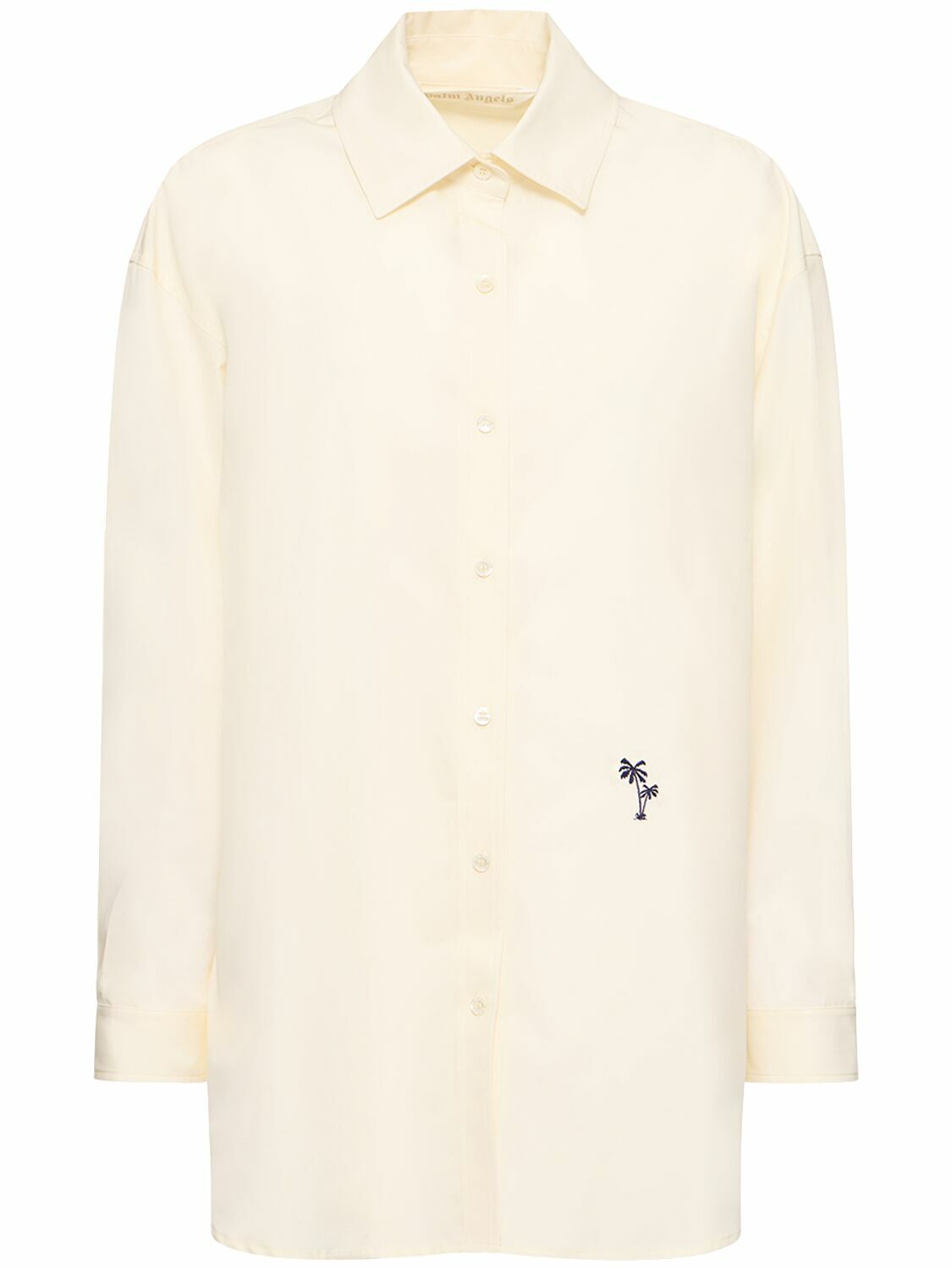 PALM ANGELS - Palm Embroidered Cotton Shirt Palm Angels