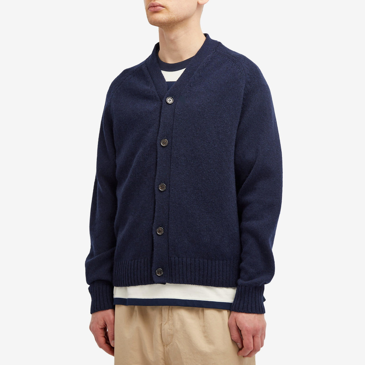 Universal Works Men's Eco Wool David Cardigan in Navy Universal Works