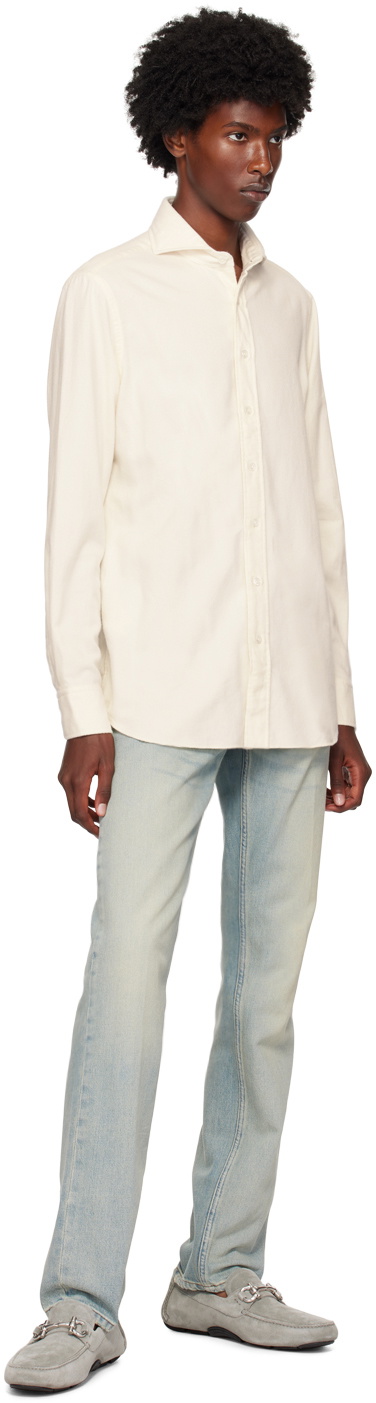 Lardini Off-White Washed Shirt Lardini