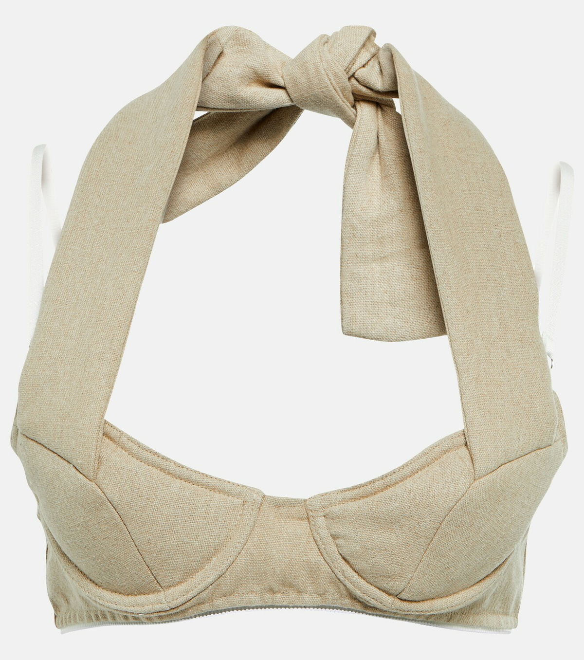 Jacquemus - Le Haut Cuscinu linen bralette Jacquemus