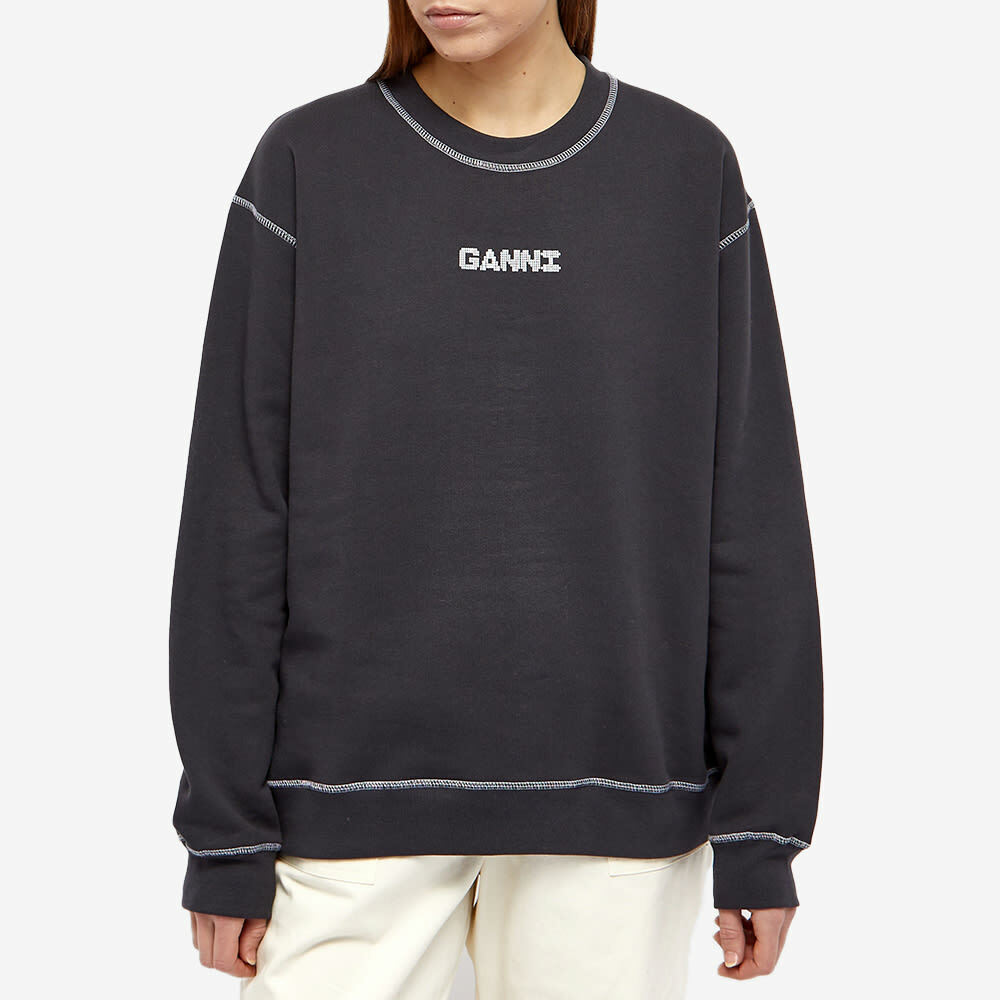 GANNI Women's Isoli Dark Rose Relaxed Sweat in Phantom GANNI