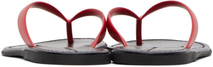 The Row Red & Black Beach Sandals The Row