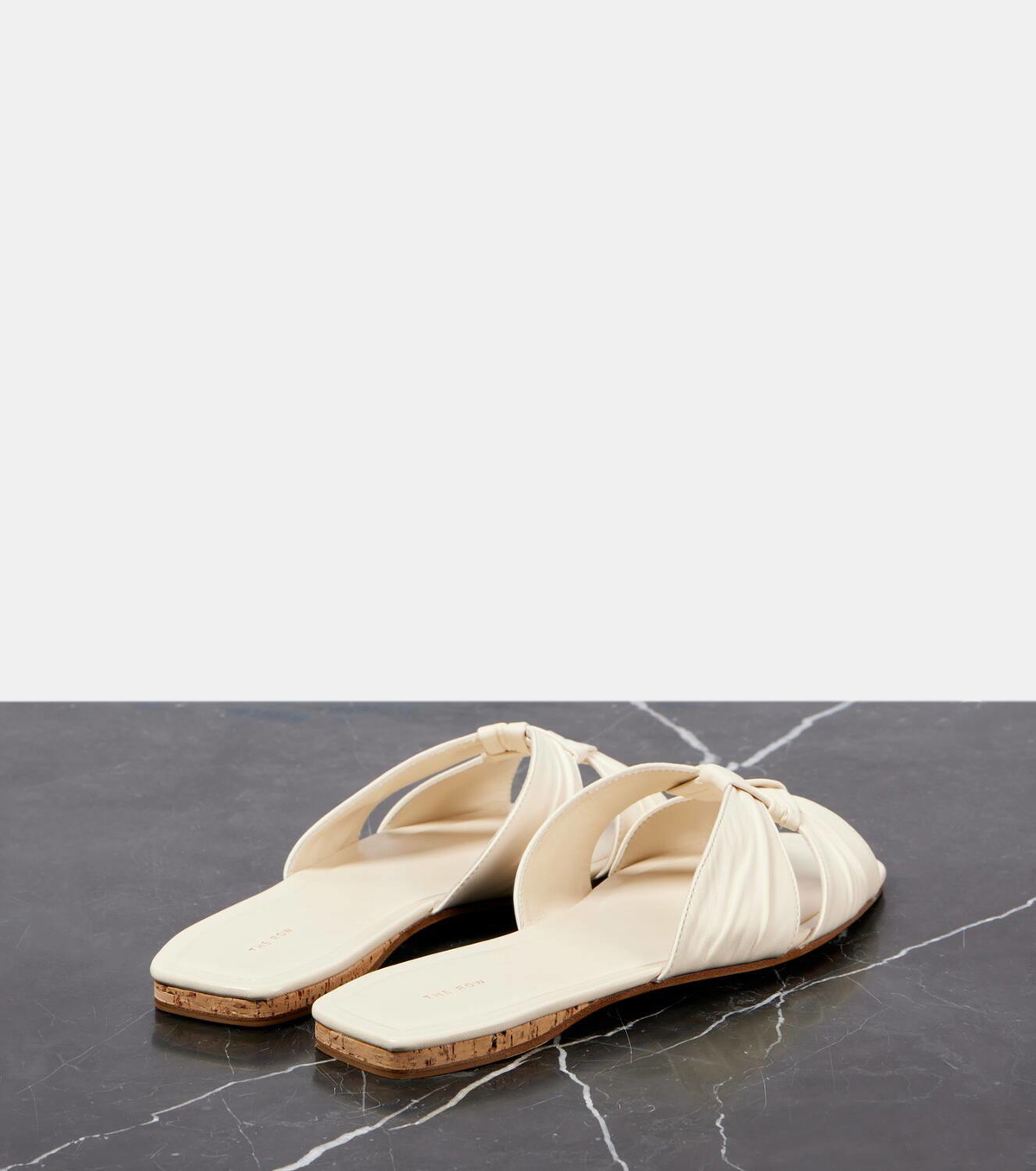 The Row Soft Knot leather slides The Row