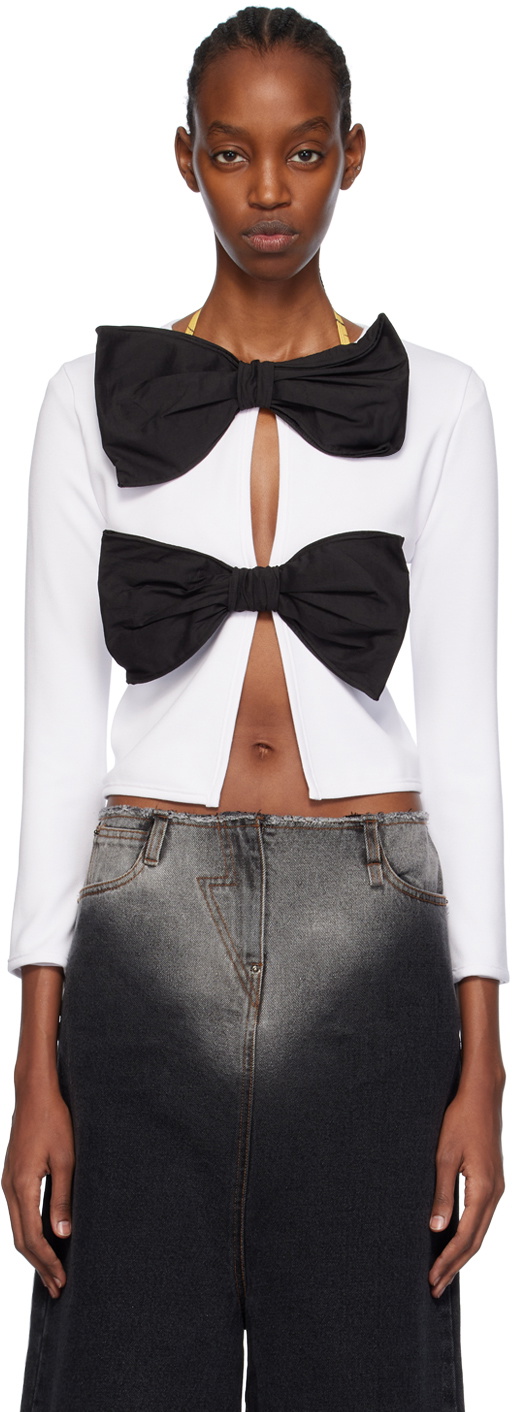 Pushbutton SSENSE Exclusive White Cardigan Pushbutton