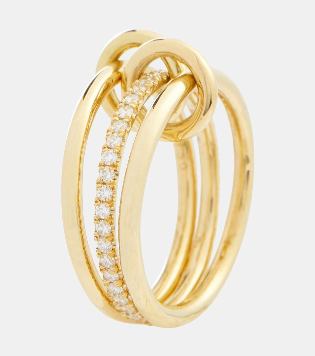 Spinelli Kilcollin Sonny 18kt yellow gold linked rings with diamonds ...